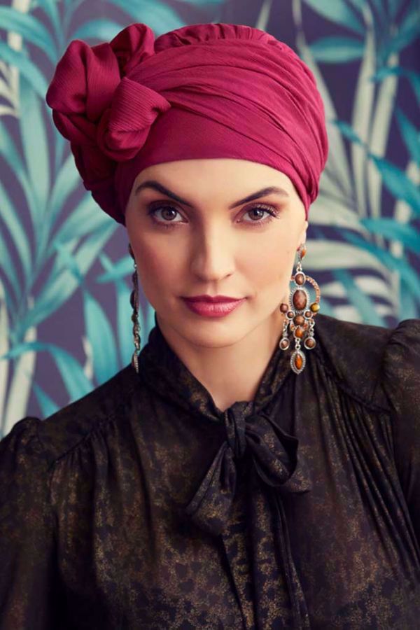 SAPPHIRE - Boho Turban set, Mole+Cherry Red
